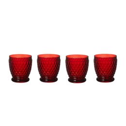 Villeroy & Boch Whiskyglas VILLEROY & BOCH "Becher Boston Coloured 330 ml 4er Set", rot, Glas, Trinkgef&auml;&szlig;e, Whiskyglas