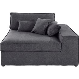 Sofaelement OTTO HOME "Enid", schwarz, B:128cm H:75cm, Baumwollmix (60% Baumwolle/40% Leinen);Struktur fein (100% Polyester);Samtoptik (100% Polyester);Samtvelours (100% Polyester);Struktur (100% Polyester);Struktur recycelt (100% recyceltes Polyester), Polsterelemente, Sofaelement, als Teil eines Modulsofas, fester Sitzkomfort
