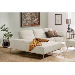 Ecksofa W.Schillig "run, Designsofa, bequem, L-Form", wei&szlig; (cream wei&szlig; z73), B:299cm H:88cm T:178cm, Longlife Xtra-Leder Z73: Naturwalkleder der Luxusklasse aus den erlesensten Rohh&auml;uten. Hautst&auml;rke 1, 1 &ndash; 1, 3 mm;ROHLEDER Jacquard-Flachgewebe Q2 W60 (63% Polyester, 37% Polyacryl);ROHLEDER Chenille-Flachgewebe Q2 W77 (68% Polyacryl, 32% Polyester);Stoff S37 (100% Polyester), Sofas, Ecksofa, mit el