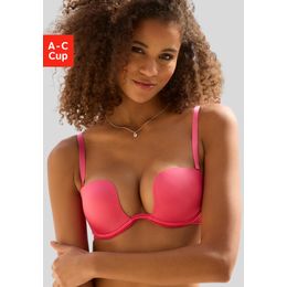 Multiway-BH Lascana, Damen, Gr. 85, Cup C, pink (hot pink), Microtouch, Obermaterial: 45% Polyamid, 45% Polyester, 10% Elasthan, Basic, BHs Multiway-BH, mit vielen verschiedenen Tragevarianten und tiefem Ausschnitt
