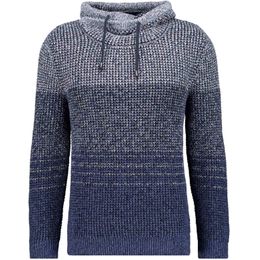 Rundhalspullover Ragman, Herren, Gr. 50, blau, melange, 171, Strick, 100% Baumwolle, Pullover Rundhalspullover