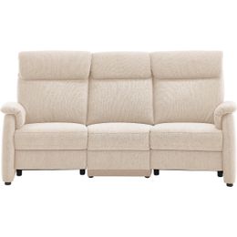 3-Sitzer Home Affaire "Turin Sofa mit elektrischer Relaxfunktion, Breite 226 cm", sand, B:226cm H:107cm T:97cm, 94% Polyester, 6% Nylon, Sofas, 3-Sitzer, inkl. Tisch, USB & Steckdose, Federkern & pflegeleichtem Bezug