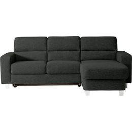 Ecksofa Alina, schwarz (schwarz tta 10), B:264cm H:90cm T:167cm, Struktur TTA (100% Polyester), Sofas, Ecksofa