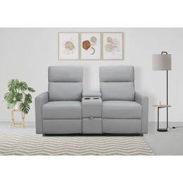 2-Sitzer Home Affaire "Daoulas, 2er-Kinosofa, TV-Sessel, Multimedia-Sofa", grau (hellgrau), B:167cm H:102cm T:95cm, Sofas, 2-Sitzer, Kinosofa mit Relaxfunktion, Getr&auml;nkehalter und Stauraum