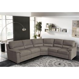 Ecksofa Egoitaliano "Doris, modernes Designerecksofa in hochwertigen Microfaserqualit&auml;ten", braun (mud), B:266cm H:90cm T:246cm, Luxus-Micofaser CASHMERE in Lederoptik (100% Polyester) ist ein neues technisches Gewebe mit einem visuellen und taktilen Aspekt, der dem Nubuk sehr nahe kommt, mit innovativen Eigenschaften. Seine au&szlig;erordentliche Weichheit kommt von einem exklusiven Produktionsprozess,