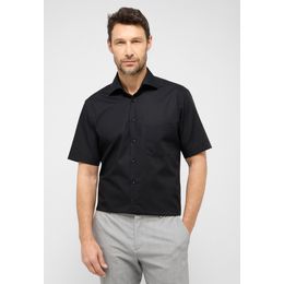 Kurzarmhemd Eterna "MODERN FIT", Herren, Gr. 39, Normalgr&ouml;&szlig;en, schwarz, Popeline, 100% Baumwolle, tailliert, Hemden Kurzarmhemd, NON IRON (b&uuml;gelfrei)