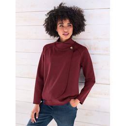 Sweatshirt Heine, Damen, Gr. 36, rot (dunkelrot), 50% Modal, 44% Polyester, 6% Elasthan, unifarben, Rundhals, Sweatshirts Sweatshirt