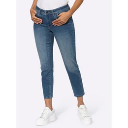 7/8-Jeans Casual Looks, Damen, Gr. 54, Normalgr&ouml;&szlig;en, blau (blau, stone, washed), 99% Baumwolle, 1% Elasthan, unifarben, 7/8-L&auml;nge, Jeans 7/8-Jeans