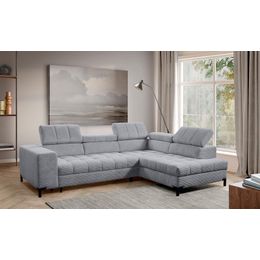 Ecksofa exxpo - SOFA FASHION "Bocco, hochwertige Verarbeitung, toller Sitzkomfort, bequem, L-Form", grau, B:276cm H:75cm T:203cm, 90% PES, 10% NY, Sofas, Ecksofa, wahlweise mit Bettfunktion u. Bettkasten, inkl. Kopfteilverstellung