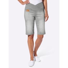 Jeansbermudas Casual Looks, Damen, Gr. 52, Normalgr&ouml;&szlig;en, light grau, denim, 81% Baumwolle, 17% Polyester, 2% Elasthan, unifarben, kurz, Jeans Jeansbermudas