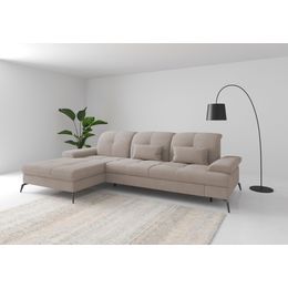 Sit & More Ecksofa SIT & MORE "Amica, L-Form, inkl. Sitztiefenverstellung & Armteilverstellung", grau (elefant), B:279cm H:90cm T:185cm, 100% Polyester, Sofas, Ecksofa, wahlweise mit Bettfunktion, Bettkasten und Kopfteilverstellung