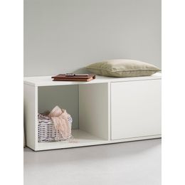 Bank HEINE HOME, taupe, B:100cm H:40cm T:40cm, Holz, MDF, Spanplatte, Sitzb&auml;nke, Bank