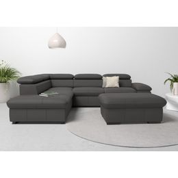 Ecksofa Home Affaire "Alberto L-Form", braun (mokka), B:272cm H:73cm T:226cm, Luxus-Microfaser Lederoptik (100% Polyester);Luxus-Microfaser weich (9)0% Polyester / 10% Polyamid;Luxus-Microfaser Vintageoptik (100% Polyester);Microfaser Antiklederoptik (100% Polyester), Sofas, Ecksofa, mit Kopfteilverstellung, wahlweise mit Bettfunktion