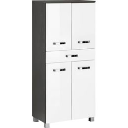Midischrank Welltime "Ravenna", wei&szlig; (wei&szlig;, graphit), B:60cm H:135cm T:35cm, Schr&auml;nke, Midischrank