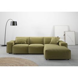 Ecksofa Home Affaire "Glimminge L-Form auch in Breitcord, Feincord + Easy care-Bezug", gr&uuml;n (pistazie), B:264cm H:71cm T:191cm, 100% Polyester, Sofas, Ecksofa, Breite 264, Zierkissen