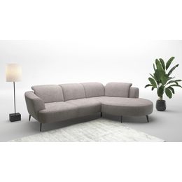 Sit & More Ecksofa SIT & MORE "Zoe", silber, B:309cm H:87cm T:199cm, 100% Polyester, Sofas, Ecksofa, ink.Sitztiefenverstellung, wahlweise mit Kopfteilverstellung