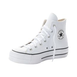 Sneaker Converse "CHUCK TAYLOR ALL STAR LEATHER PLATFORM", Damen, Gr. 37,5, wei&szlig; (wei&szlig;, wei&szlig;), Leder, Schuhe Sneaker, Topseller