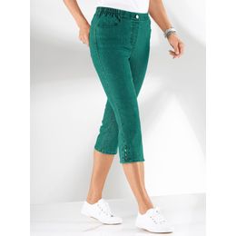 Caprijeans Classic Basics, Damen, Gr. 46, Normalgr&ouml;&szlig;en, gr&uuml;n (smaragd), 96% Baumwolle, 4% Elasthan, unifarben, 3/4-L&auml;nge, Jeans Caprijeans