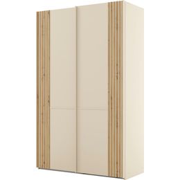 Schwebet&uuml;renschrank Musterring "Isabelle", beige (champagner, dekor), B:148,9cm H:236cm T:67cm, Hartfaserplatte, Holzwerkstoff, Schr&auml;nke, Schwebet&uuml;renschrank, T&uuml;ren mit Lamellenoptik, verschiedene Gr&ouml;&szlig;en und Farben, H&ouml;he 236cm