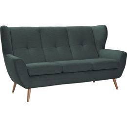 3-Sitzer exxpo - SOFA FASHION "ALVESTA, Loungesofa, K&uuml;chensofa, hoher Sitzkomfort, Ohrenbackensofa", braun (pine), B:190cm H:102cm T:90cm, Sofas, 3-Sitzer, gem&uuml;tliche R&uuml;ckenlehne, mit Knopfheftung und hohen Holzf&uuml;&szlig;en, in Cord