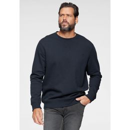 MAN'S WORLD Sweatshirt MAN'S WORLD, Herren, Gr. L (52/54), blau (dunkelblau), angeraute Sweatware, Obermaterial: 60% Baumwolle, 40% Polyester, Basic, regular fit h&uuml;ftbedeckend, Rundhals, Rippb&uuml;ndchen, Sweatshirts Sweatshirt, Langarm, Basic-Stil, unifarben, Rundhalsausschnitt, Topseller