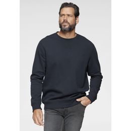 MAN'S WORLD Sweatshirt MAN'S WORLD, Herren, Gr. M (48/50), blau (dunkelblau), angeraute Sweatware, Obermaterial: 60% Baumwolle, 40% Polyester, Basic, regular fit h&uuml;ftbedeckend, Rundhals, Rippb&uuml;ndchen, Sweatshirts Sweatshirt, Langarm, Basic-Stil, unifarben, Rundhalsausschnitt, Topseller