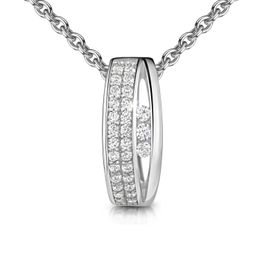 Kette mit Anh&auml;nger Firetti "Schmuck Geschenk Silber 925 Halsschmuck Halskette Ankerkette", silberfarben, kristallwei&szlig;, Halsketten, Damen, Silber 925 (Sterlingsilber), L: 45 B: 1,1mm, Kette mit Anh&auml;nger, Made in Germany - mit Zirkonia (synth.), B:1,1mm