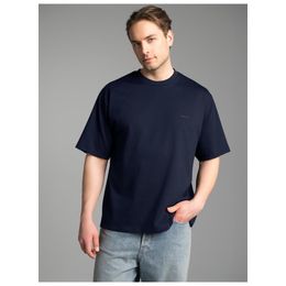 T-Shirt TRIGEMA "TRIGEMA Heavy Oversized T-Shirt", Damen, Gr. L, blau (navy), Single Jersey, 100% Baumwolle, Rundhals, Shirts T-Shirt