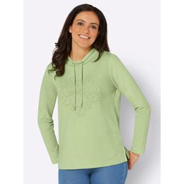 Langarmshirt Inspirationen "Sweatshirt", Damen, Gr. 42, gr&uuml;n (pistazie), 50% Baumwolle, 50% Polyester, unifarben, Shirts Langarmshirt