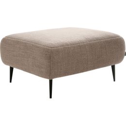 Hocker DESIGNWERK "Forma, zeitloser Desighocker mit aktuellem Fu&szlig;", beige (liver), B:90cm H:47cm T:70cm, Flachgewebe 100% Polyester;Struktur 98% Polyester, 2% Acryl, Hocker, Hocker, in hochwertiger Verarbeitung & tollem Sitzkomfort