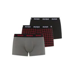 Trunk HUGO UNDERWEAR "TRUNK TRIPLET DESIGN", Herren, Gr. XL (54), 3 Stk., open miscellaneous 961, Jersey, Obermaterial: 95% Baumwolle, 5% Elasthan, eng, Unterhosen Trunk, mit Logobund