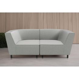 Sofa-Eckelement DOMO collection "Sonna, individuell zusammenstellbar", silber, B:103cm H:77cm T:103cm, 100% Olefin, Polsterelemente, Sofa-Eckelement, Einzelelemente f&uuml;r Terrasse, Garten und Balkon, speziell f&uuml;r Outdoor