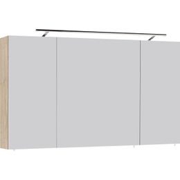 Spiegelschrank SAPHIR "3040", wei&szlig; (eiche struktur wei&szlig;), B:120cm H:74cm T:20cm, Melamin, Schr&auml;nke, Spiegelschrank, Breite 120 cm