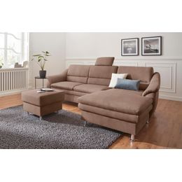 Sit & More Ecksofa SIT & MORE "Cardoso L-Form", braun, B:264cm H:90cm T:162cm, Luxus-Microfaser 2 (100% Polyester);Luxus-Microfaser ALTARA NUBUCK (100% Polyester);Luxus-Microfaser 1 (100% Polyester), Sofas, Ecksofa, mit Federkern, wahlweise mit Bettfunktion