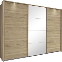 Schwebet&uuml;renschrank Rauch "Kleiderschrank Schrank Garderobe Schlafzimmerschrank TUBONA", braun (struktureichefarben hell), B:278cm H:233cm T:64cm, Holzwerkstoff, Schr&auml;nke, Schwebet&uuml;renschrank, mit umfangreicher Innenausstattung und Passepartout MADE IN GERMANY