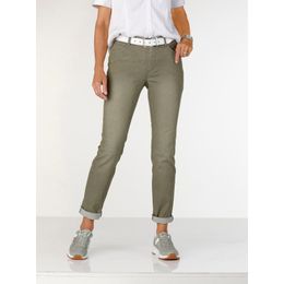 5-Pocket-Jeans Casual Looks, Damen, Gr. 22, Kurzgr&ouml;&szlig;en, gr&uuml;n (khaki), 72% Baumwolle, 25% Polyester, 3% Elasthan, unifarben, lang, Jeans 5-Pocket-Jeans