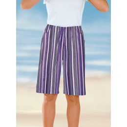 Bermudas Classic Basics, Damen, Gr. 46, Normalgr&ouml;&szlig;en, lila (beere, gestreift), 100% Baumwolle, gemustert, gestreift, mehrfarbig, knielang, Hosen Bermudas