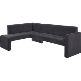 Eckbank exxpo - SOFA FASHION "Barista, bequem und elegant, hohe Bodenfreiheit", schwarz, B:245cm H:83cm T:159cm, Luxus-Microfaser (100% Polyester), Sitzb&auml;nke, Eckbank, Eckbank Barista bequem und elegant, hochwertige Detailverarbeitung