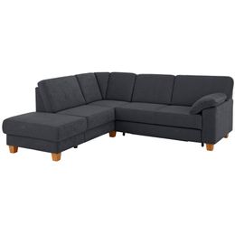 Ecksofa Home Affaire "Belfort L-Form", grau (anthrazit), B:243cm H:88cm T:91cm, Struktur fein ( 100% Polyester);Luxus-Microfaser ALTARA NUBUCK (100% Polyester);Luxus-Microfaser Vintageoptik(100% Polyester), Sofas, Ecksofa, mit Federkern, wahlweise mit Bettfunktion und Stauraum