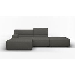 Ecksofa Egoitaliano "Babouche, Designsofa mit au&szlig;ergew&ouml;hnlichem Sitzkomfort zum Wohlf&uuml;hlen", grau (smoke), B:287cm H:80cm T:98cm, Luxus-Micofaser Lederoptik (100% Polyester) ist ein neues technisches Gewebe mit einem visuellen und taktilen Aspekt, der dem Nubuk sehr nahe kommt, mit innovativen Eigenschaften. Seine au&szlig;erordentliche Weichheit kommt von einem exklusiven Produktionsprozess, der Unrein
