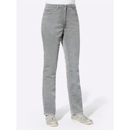 Bequeme Jeans Casual Looks, Damen, Gr. 52, Normalgr&ouml;&szlig;en, grau (steingrau), 98% Baumwolle, 2% Elasthan, unifarben, lang, Jeans Bequeme Jeans