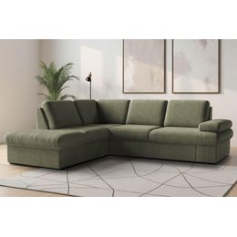 Sit & More Ecksofa SIT & MORE "Moreno L-Form, B: 238 cm", gr&uuml;n (olive), B:238cm H:82cm T:202cm, 100% Polyester, Sofas, Ecksofa, mit Armteilverstellung, optional Bettfunktion