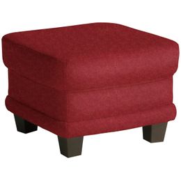Hocker Home Affaire "Camelita", rot (bordeaux), B:59cm H:40cm T:59cm, MELROSE/Struktur (100% Polyester);Echtleder mit Kunstleder im R&uuml;cken;Microfaser PRIMABELLE (100% Polyester);MELROSE (100% Polyester), Hocker, Hocker
