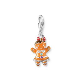 Charm-Einh&auml;nger Thomas Sabo "Lebkuchen-M&auml;dchen", silberfarben, orange, pink, blau, rot, violett, braun, orange, Charms, Damen, Silber 925 (recycelt), Charm-Einh&auml;nger, mit Zirkonia (synth.)