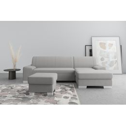 Ecksofa DOMO collection "Anzio L-Form, whlw. Bettfunktion, Federkern, hochwertig, Breite 271 cm", grau, B:271cm H:85cm T:160cm, Sofas, Ecksofa, Mit Bettfunktion, Recamiere rechts, Chenille-Struktur, grau