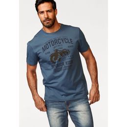 T-Shirt Arizona, Herren, Gr. M (48/50), blau, Single Jersey, Obermaterial: 100% Baumwolle, bedruckt, normal, Rundhals, Shirts T-Shirt, Kurzarm, l&auml;ssige Passform, bedruckt, Rundhals, casual, Topseller