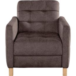 Sessel exxpo - SOFA FASHION "Elio, Loungesessel, aufwendige Detailverarbeitung, bequem und modern", braun (chocco), B:76cm T:90cm, Luxus-Kunstleder;NaturLEDER (echtes Rindsleder) in Sitz und R&uuml;cken. Korpus in passendem Kunstleder SOFTLUX bezogen, Sessel, Sessel, hoher Sitzkomfort f&uuml;r entspannende Momente