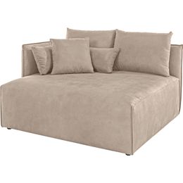 Ottomane OTTO HOME "N&ouml;re", beige, B:138cm H:86cm T:128cm, 100% Polyester, Sofas, Ottomane, kurzes Lounge-Modul - zum Zusammenstellen, Breite 138 cm, Tiefe 128 cm