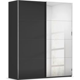 Schwebet&uuml;renschrank Rauch "Kleiderschrank Schrank Garderobe Schlafzimmerschrank SCALE-FYRA", schwarz (schwarz, glas schwarz, griffleisten chrom), B:181cm H:223cm T:67cm, Holzwerkstoff, Schr&auml;nke, Schwebet&uuml;renschrank, edle viergeteilte T&uuml;ren Spiegel/Glas-Mix viele Farben MADE IN GERMANY