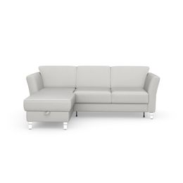 Sit & More Ecksofa SIT & MORE "Visby L-Form", grau (hellgrau), B:248cm H:87cm T:162cm, Sofas, Ecksofa, wahlweise mit Bettfunktion und Bettkasten, frei im Raum stellbar
